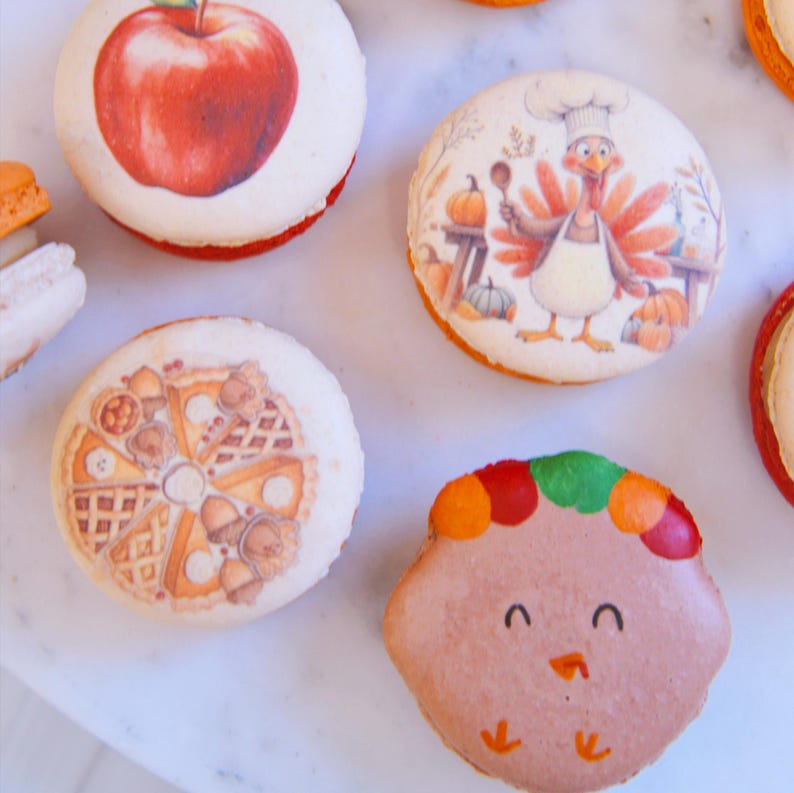 Thanksgiving Turkey Macarons - 6.12 or 24 - Friendsgiving Macarons ...