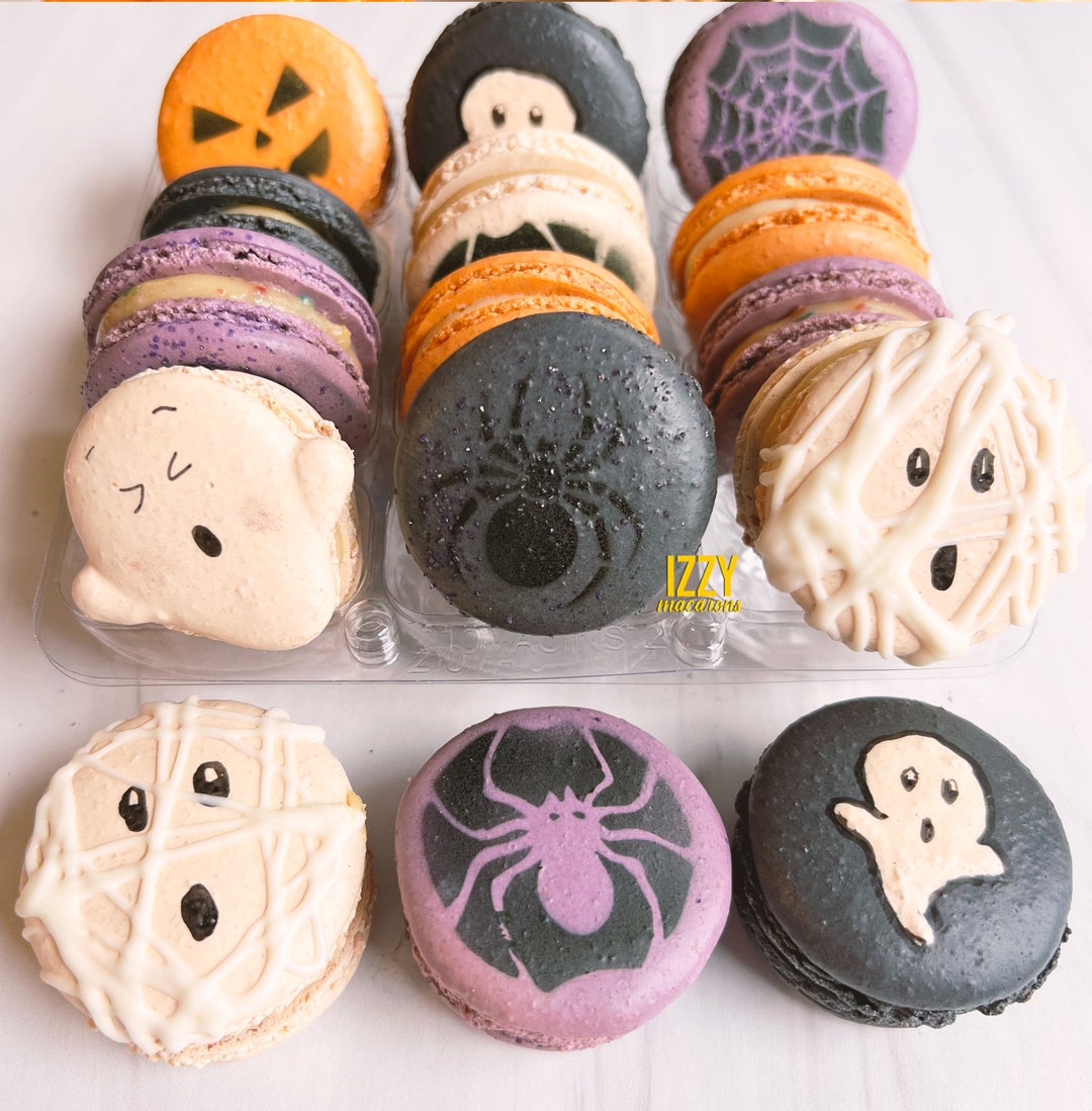 Halloween Macarons - Assorted Designs - 6/12/24 - Mummy, Pumpkin ...