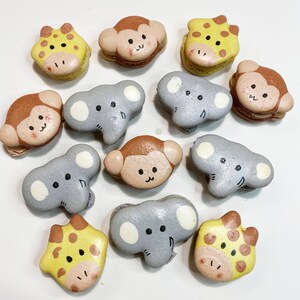 Zoo Animals French Macarons 12 or 24 - Choose Your Flavors - Elephant ...