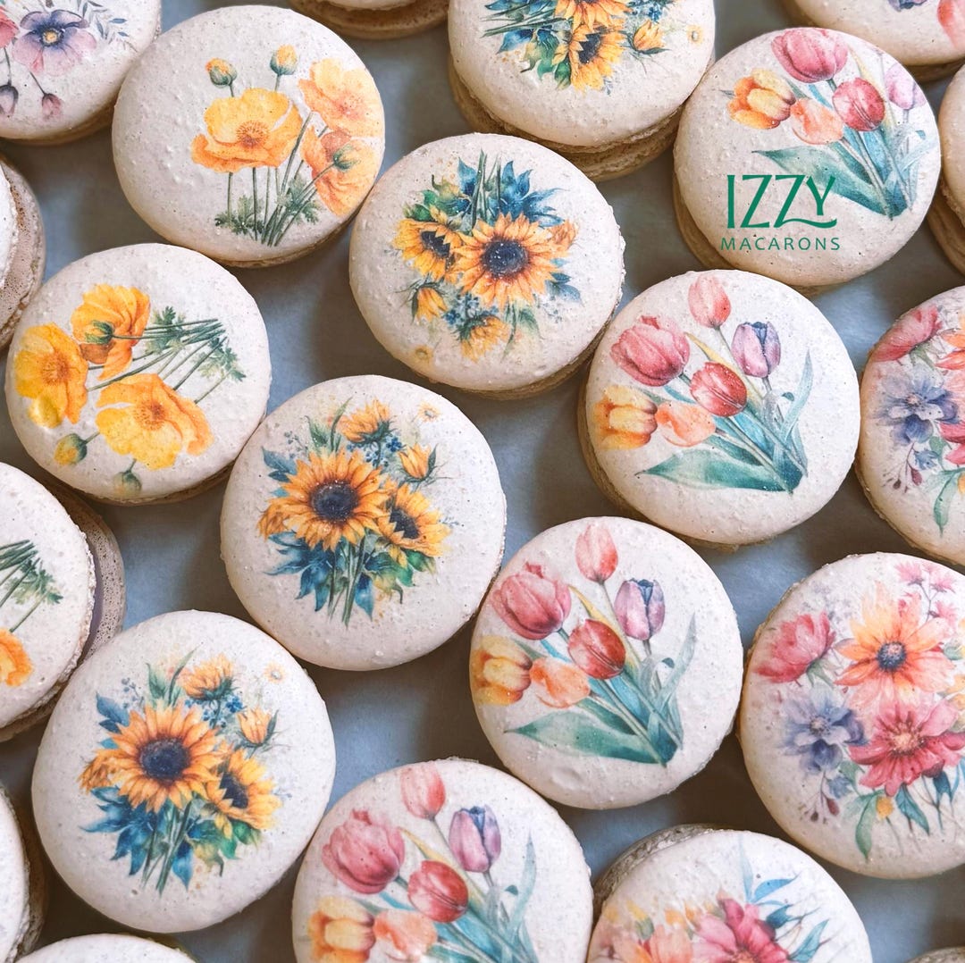 Spring Flowers French Macarons - 6 - Choose Your Flavors - Spring ...