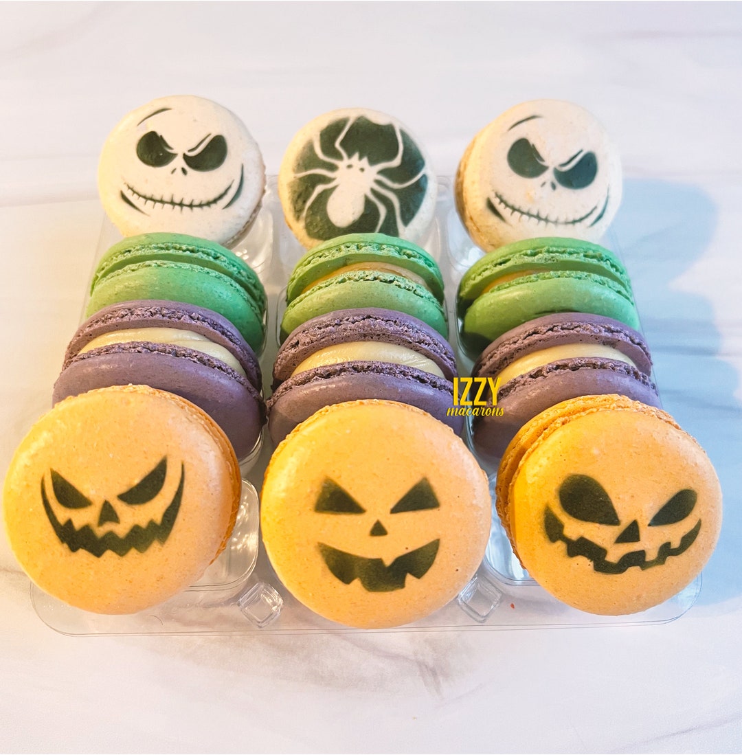 Halloween French Macarons - 6/12/24 - Pumpkin, Blood, Frankenstein ...
