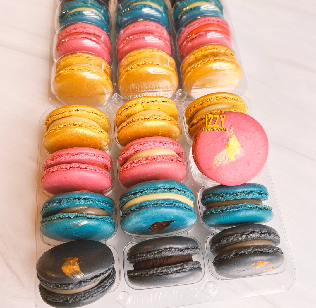Gold Splatter/leaf French Macarons - Choose Your Color/flavors - Edible ...