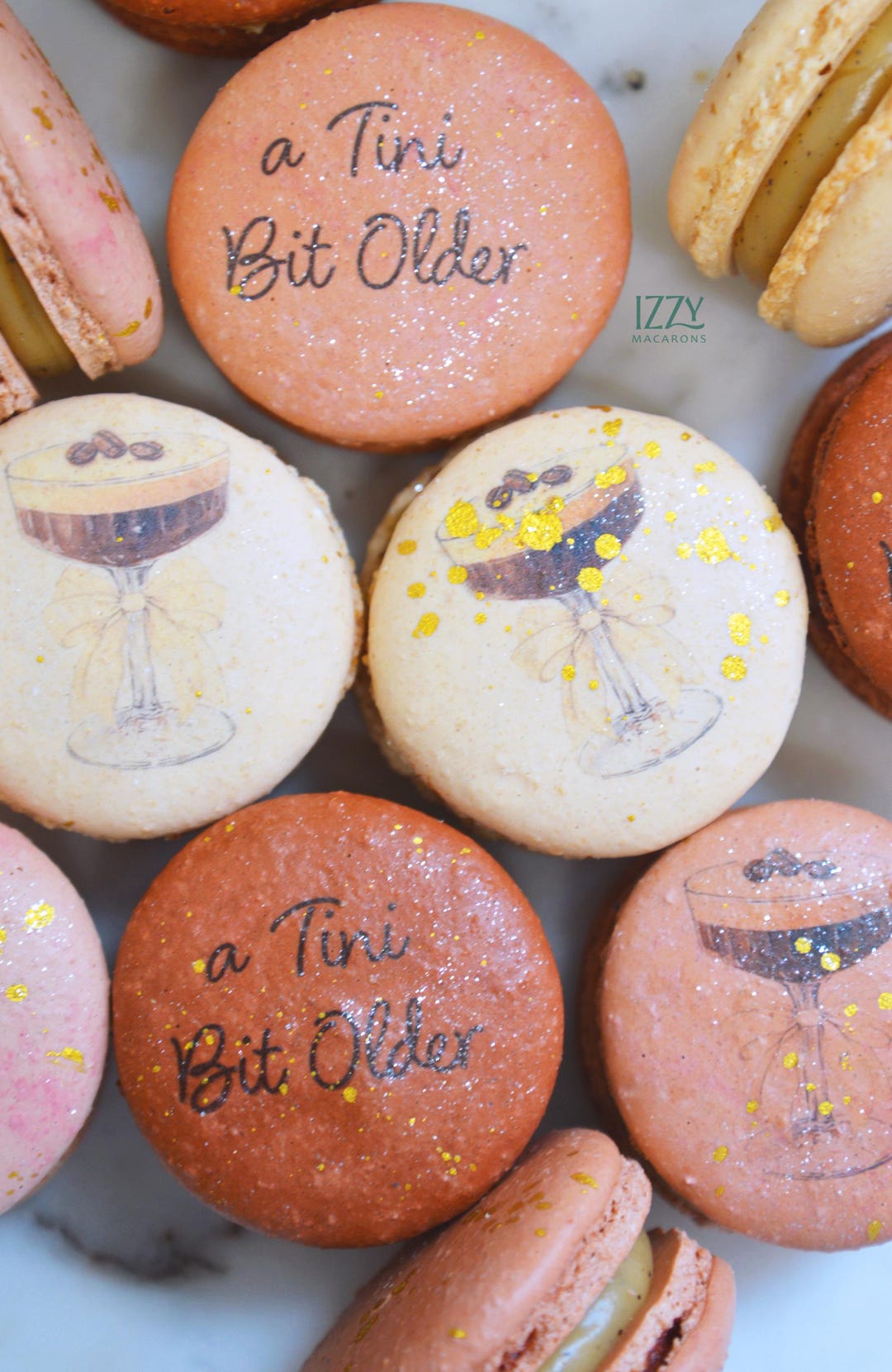 Tini Bit Older Macarons With Name Monogram Logo - French Macarons ...