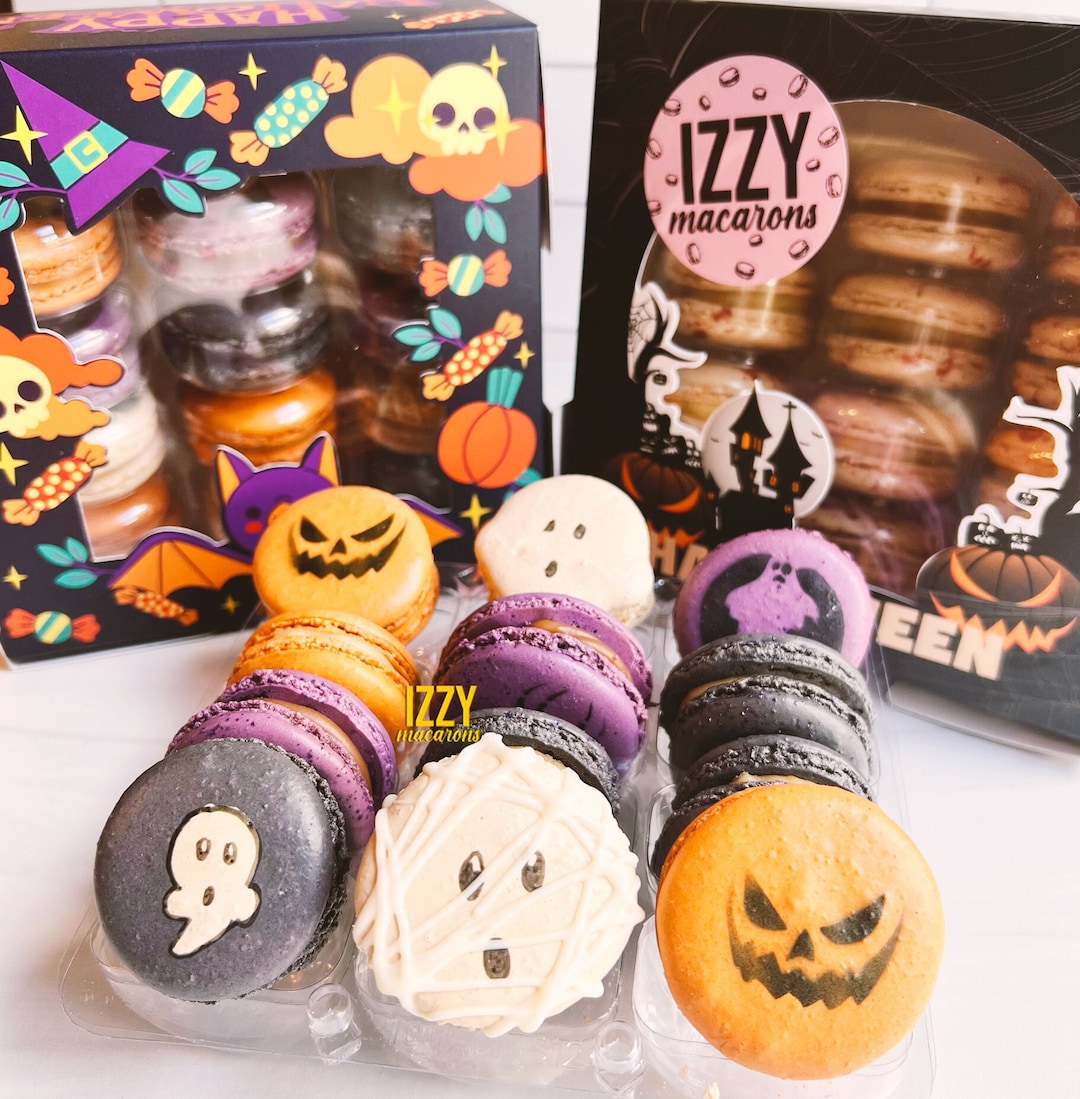 Halloween Macarons - Assorted Designs - 6/12/24 - Mummy, Pumpkin ...
