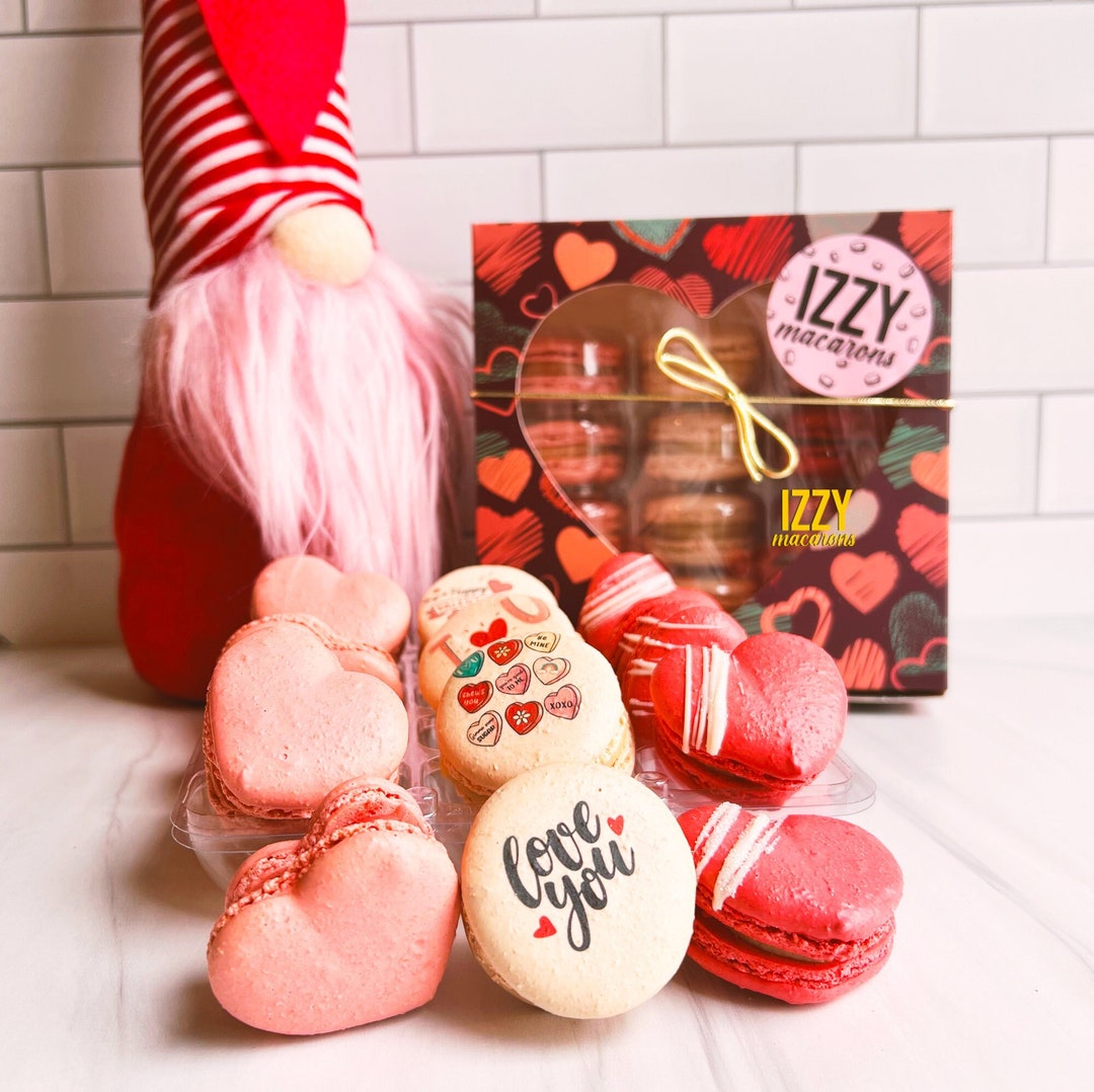 Izzy Macarons Heart Box French Macarons Valentine's Day Gift - 6,12,24 ...