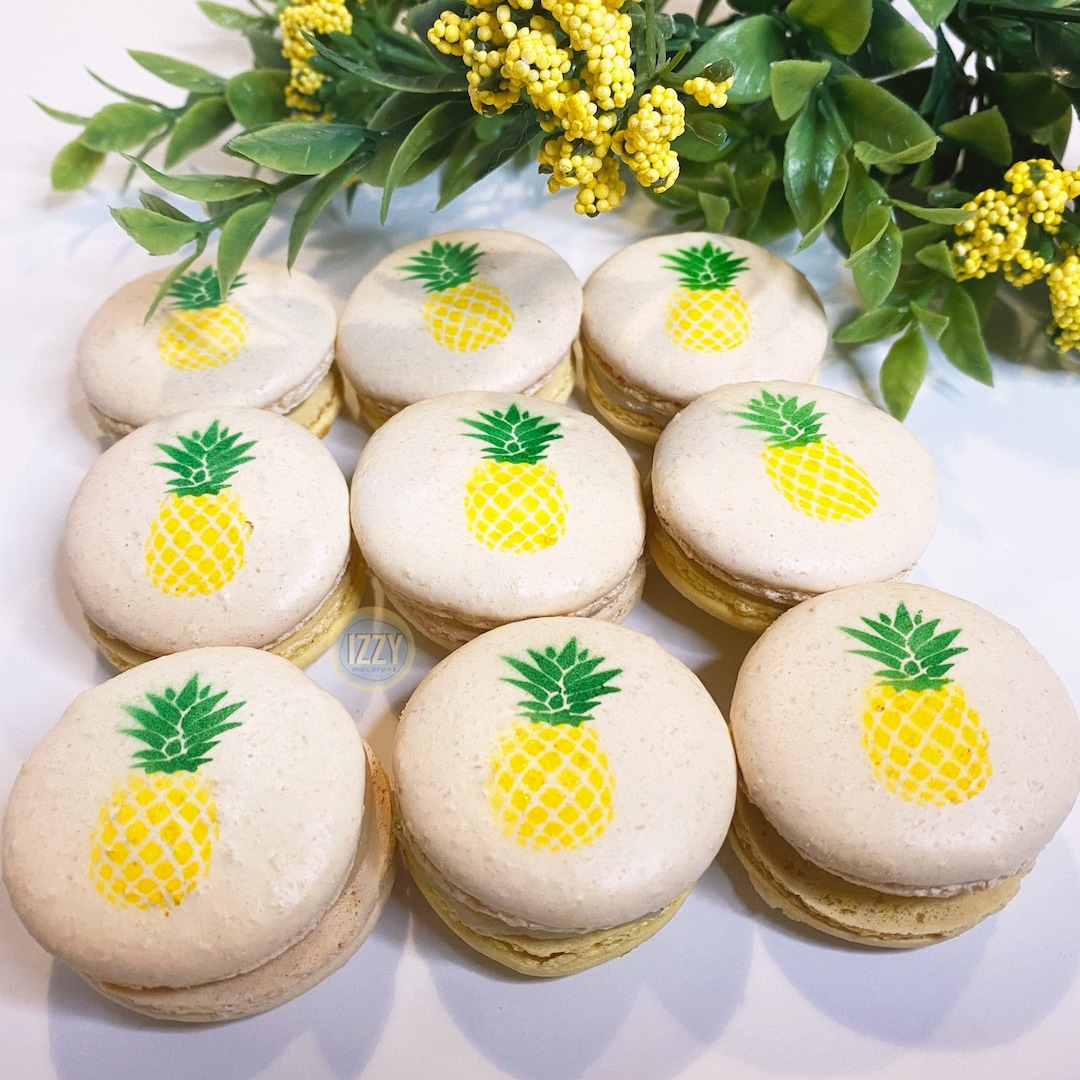 Pineapple French Macarons - 6.12 or 24 - French Yellow Macaroons ...