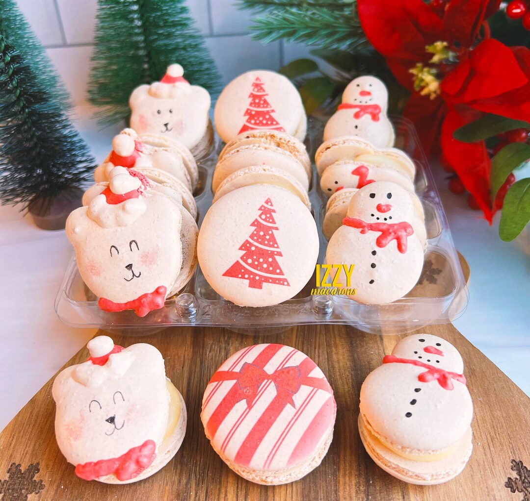 French Macarons Christmas - Bear / Snowman/ Christmas Tree Holidays ...