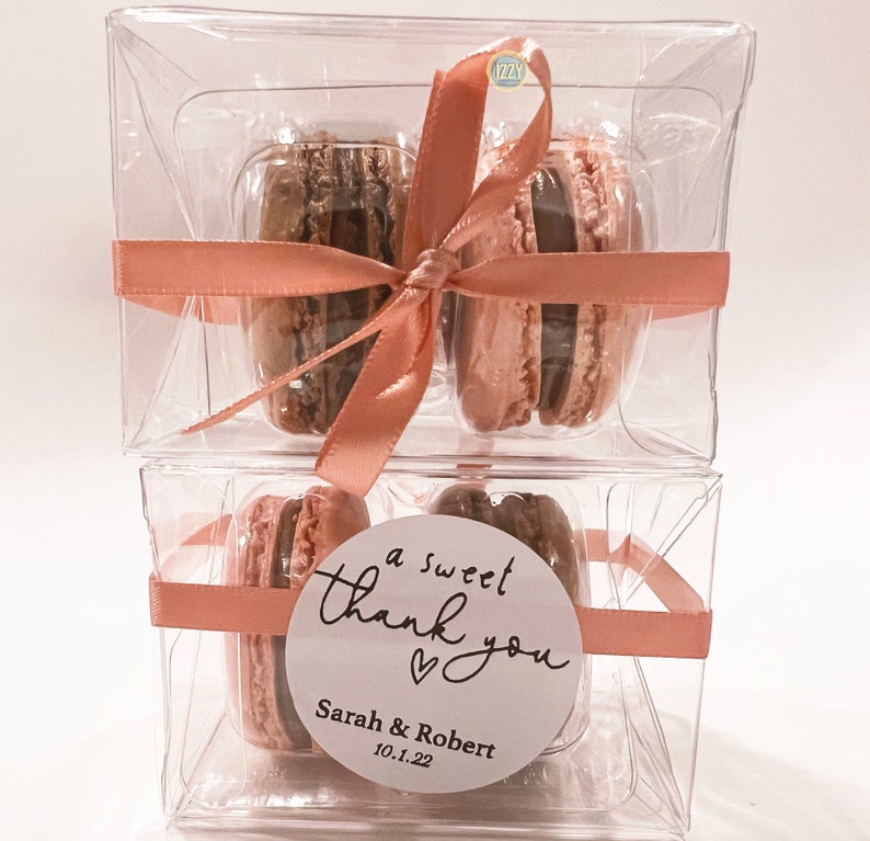 Party Macarons Favor Clear Box With 2 Party Favor Choose - Etsy