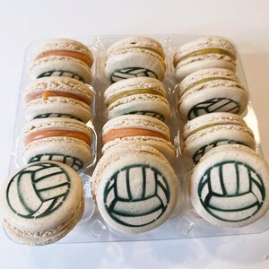 Volleyball French Macarons 6, 12 or 24 - Choose Your Flavors - Edible ...