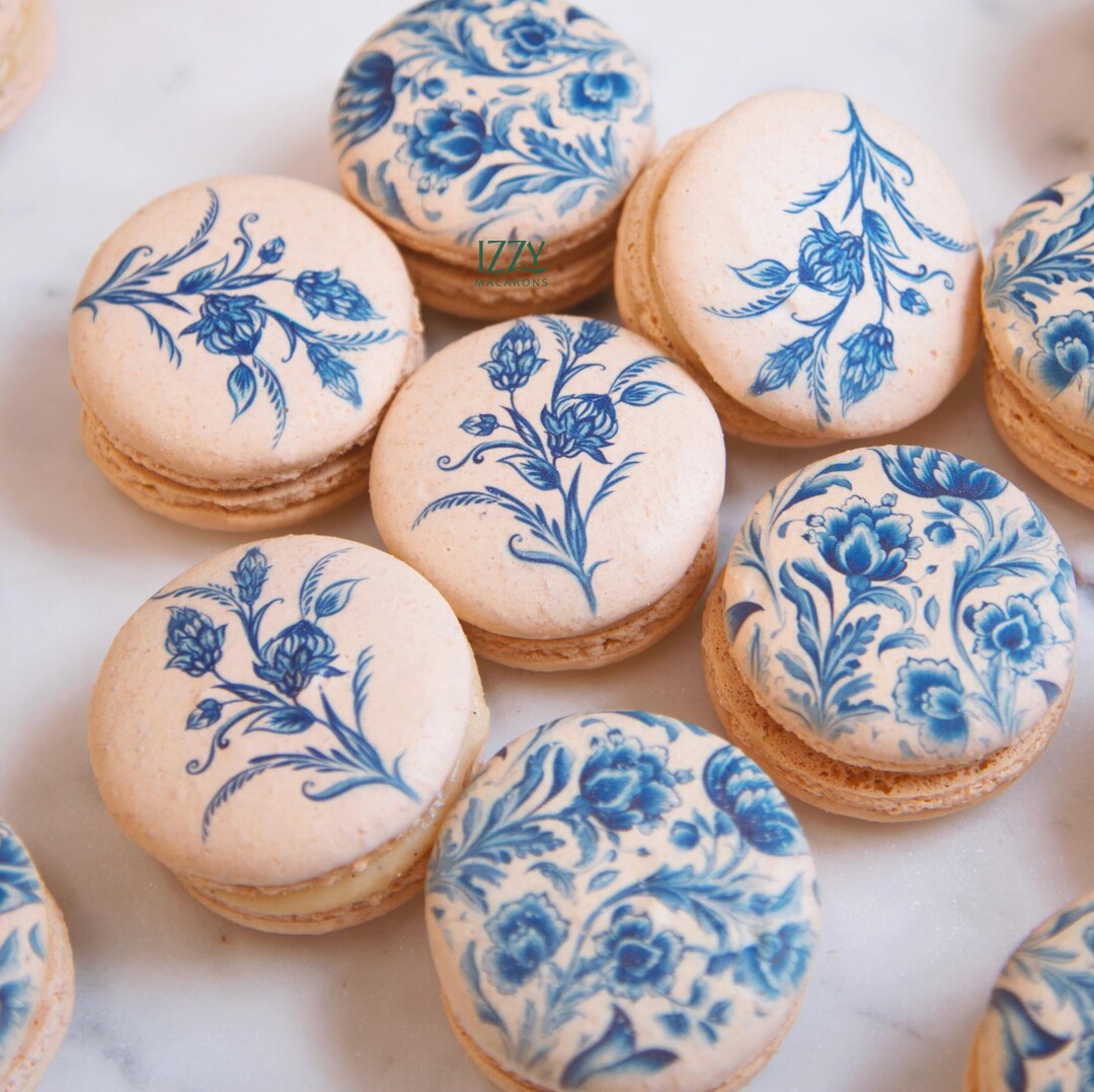 Blue Flower Macarons - Blue Summer Spring Flower/ Wedding Flower ...