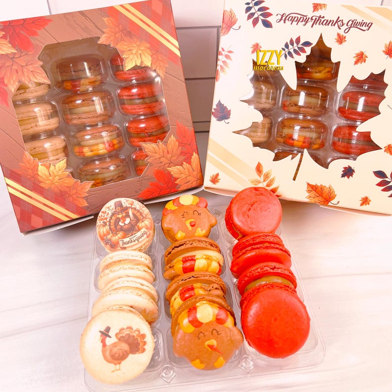 Thanksgiving Turkey Macarons - 6.12 or 24 - Friendsgiving Macarons ...