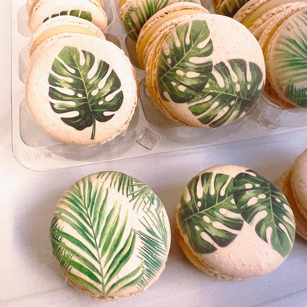Palm Tropical Leaf French Macarons 12 or 24 - Choose Your Flavors ...