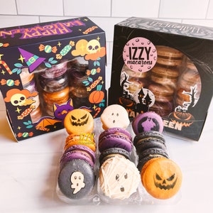 Halloween Macarons - Assorted Designs - 6/12/24 - Mummy, Pumpkin ...
