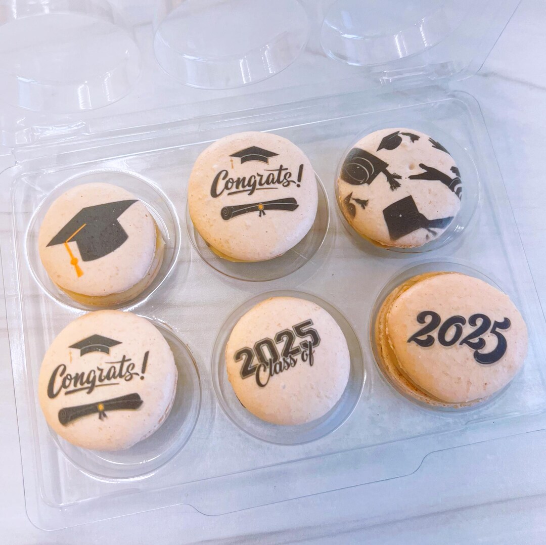 Graduation Box French Macarons Gift - Choose Your Flavors - Edible ...