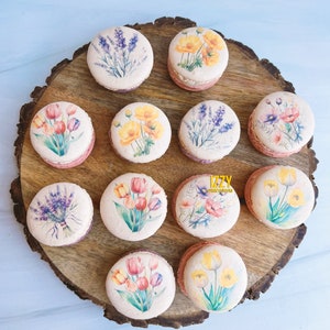 French Macarons Spring Flowers - Choose Your Flavors - Spring, Lavender ...