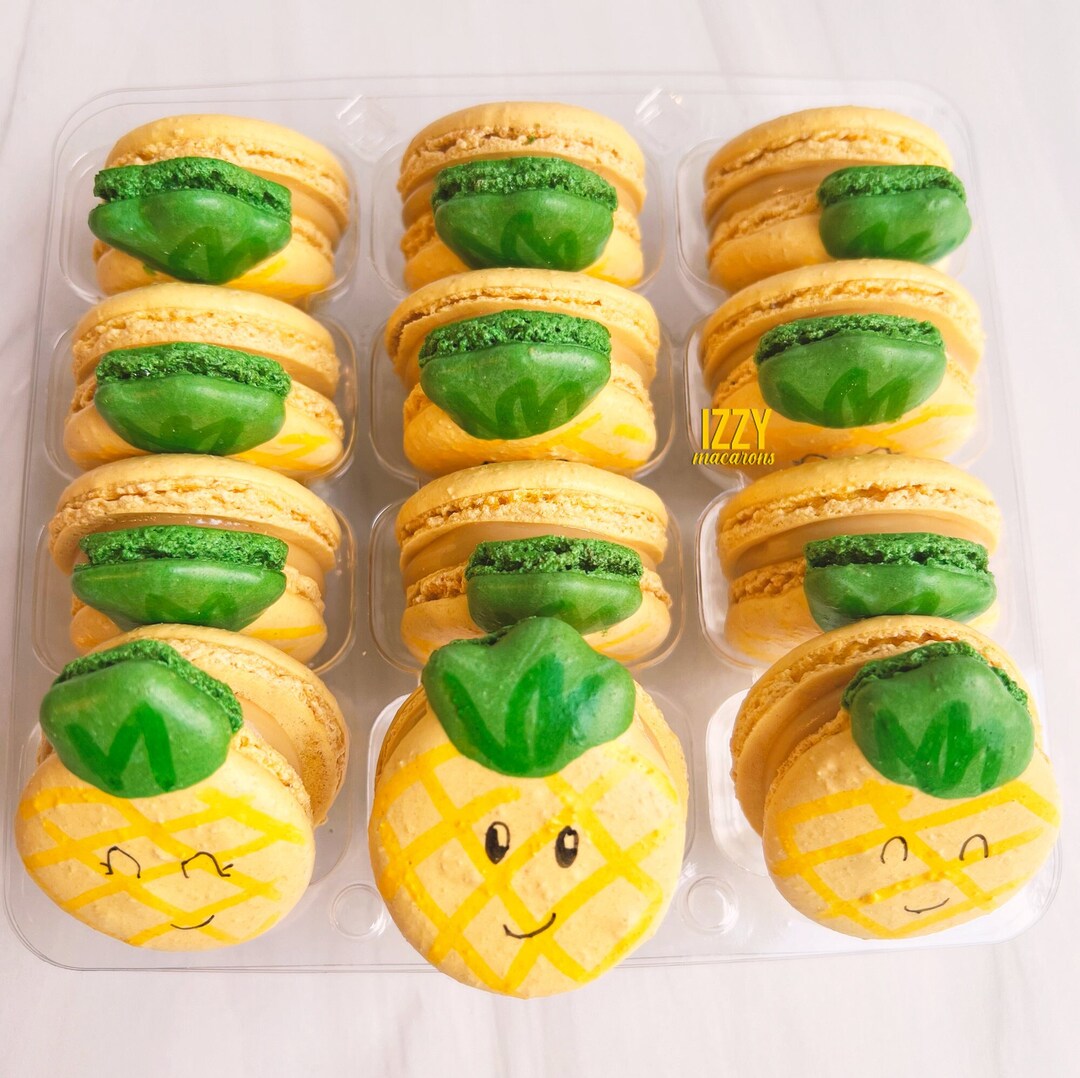 Summer Box Macarons - 12 French Macarons - Pineapple and Watermelon ...