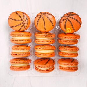 Basketball French Macarons 6, 12 or 24 - Choose Your Flavors - Edible ...