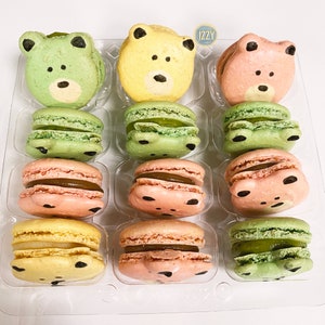 Pastel Colorful Bear French Macarons 12 or 24 - Choose Your Flavors ...