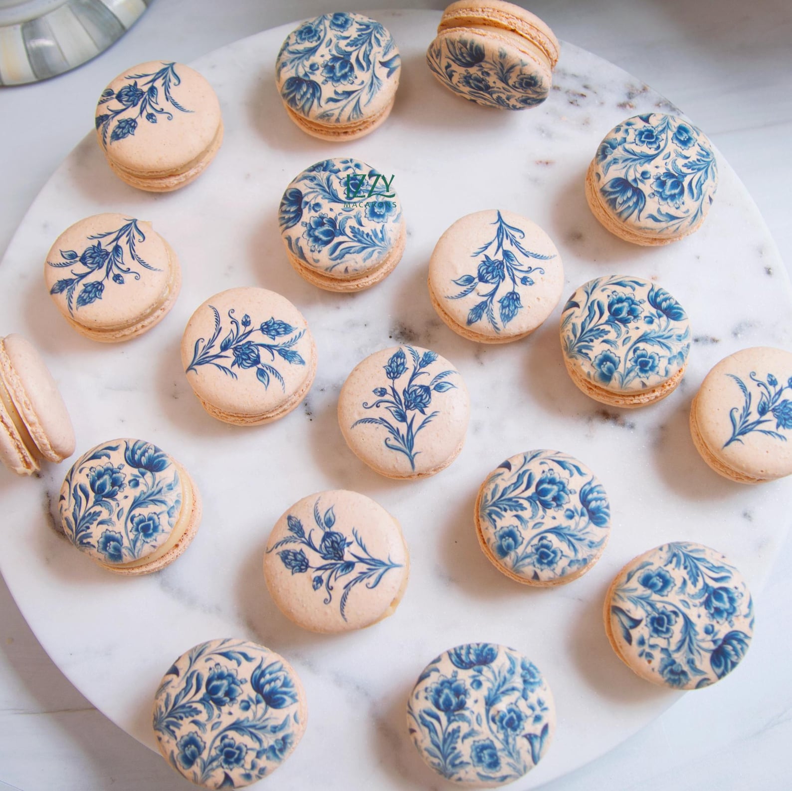 Blue Flower Macarons - Blue Summer Spring Flower/ Wedding Flower ...