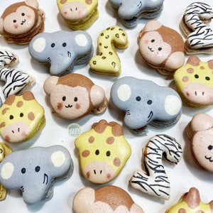 Zoo Animals French Macarons 12 or 24 Choose Your Flavors Elephant ...