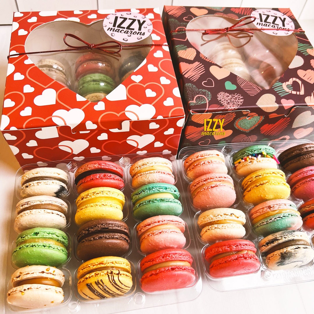 Valentines Macarons Gift Box - French Macarons - 12 French Macarons ...