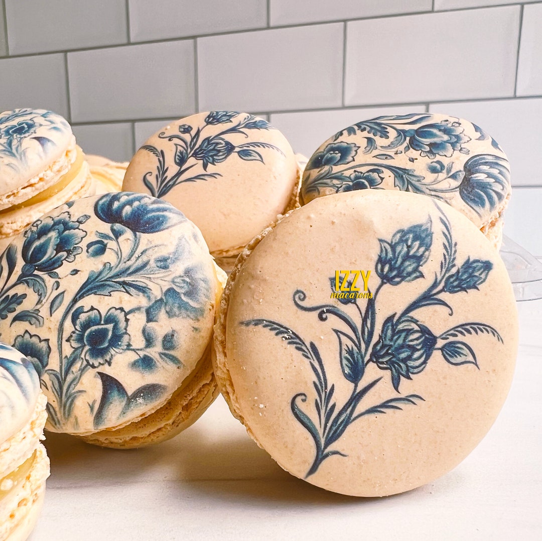 Blue Flower Macarons - Blue Summer Spring Flower/ Wedding Flower ...
