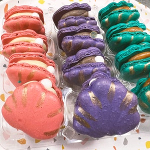 Seashell Macarons 15 or 30 - Choose Your Flavors - Edible Macaroons ...