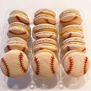 Baseball French Macarons 6, 12 or 24 Choose Your Flavors Edible ...