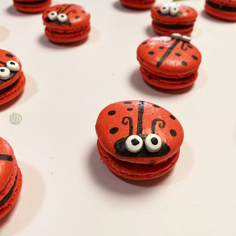 LadyBug Macarons 12 or 24 Choose your flavors Edible | Etsy