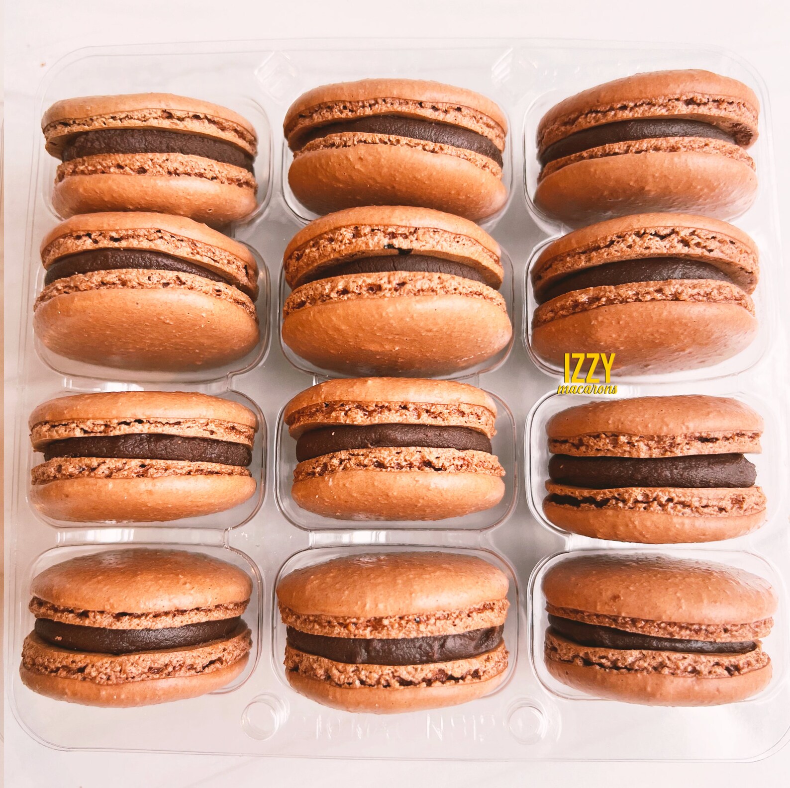 Chocolate French Macarons - 6, 12 or 24 - French Chocolate Fudge Flavor ...