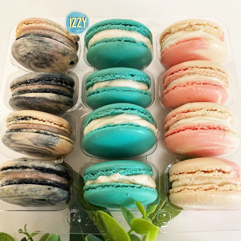 12 Macaron Box Assorted Flavors Gifts French Macaroons - Etsy