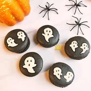 Black Ghosts - Halloween Macarons - 6/12/24 - Halloween Cookies French ...
