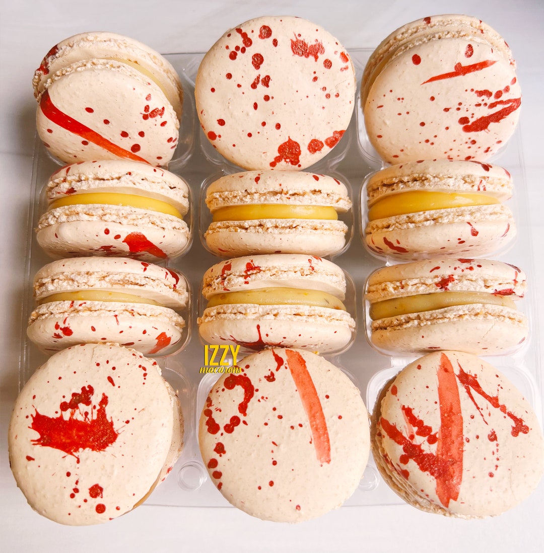 Blood Splatter Halloween French Macarons - 6/12/24 - Choose Your Flavor ...