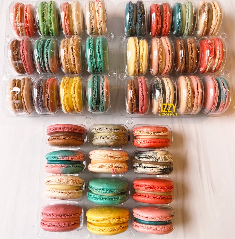 12 French Macaron Box Assorted/choose Your Flavor in Notes - Etsy