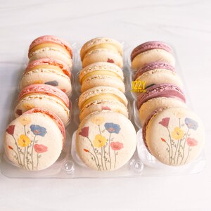 Poppy Flower French Macarons Spring Flowers - Choose Your Flavors ...