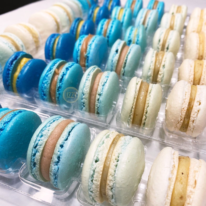 Blue French Macarons White to Blue/fading Macarons Pack - Etsy