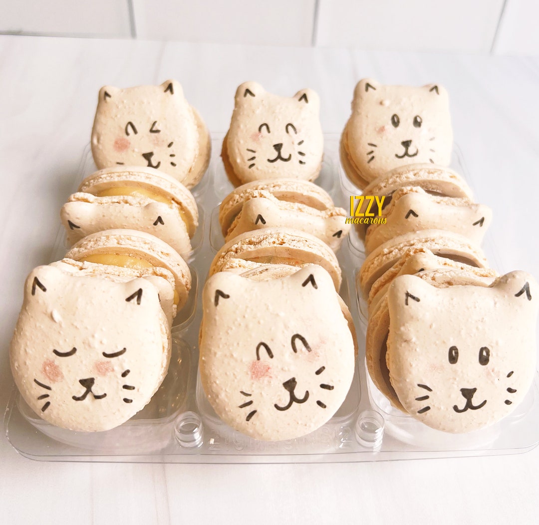 Cat Macarons - 6, 12, 24,36 - Choose Your Flavors - Edible Macaroons ...