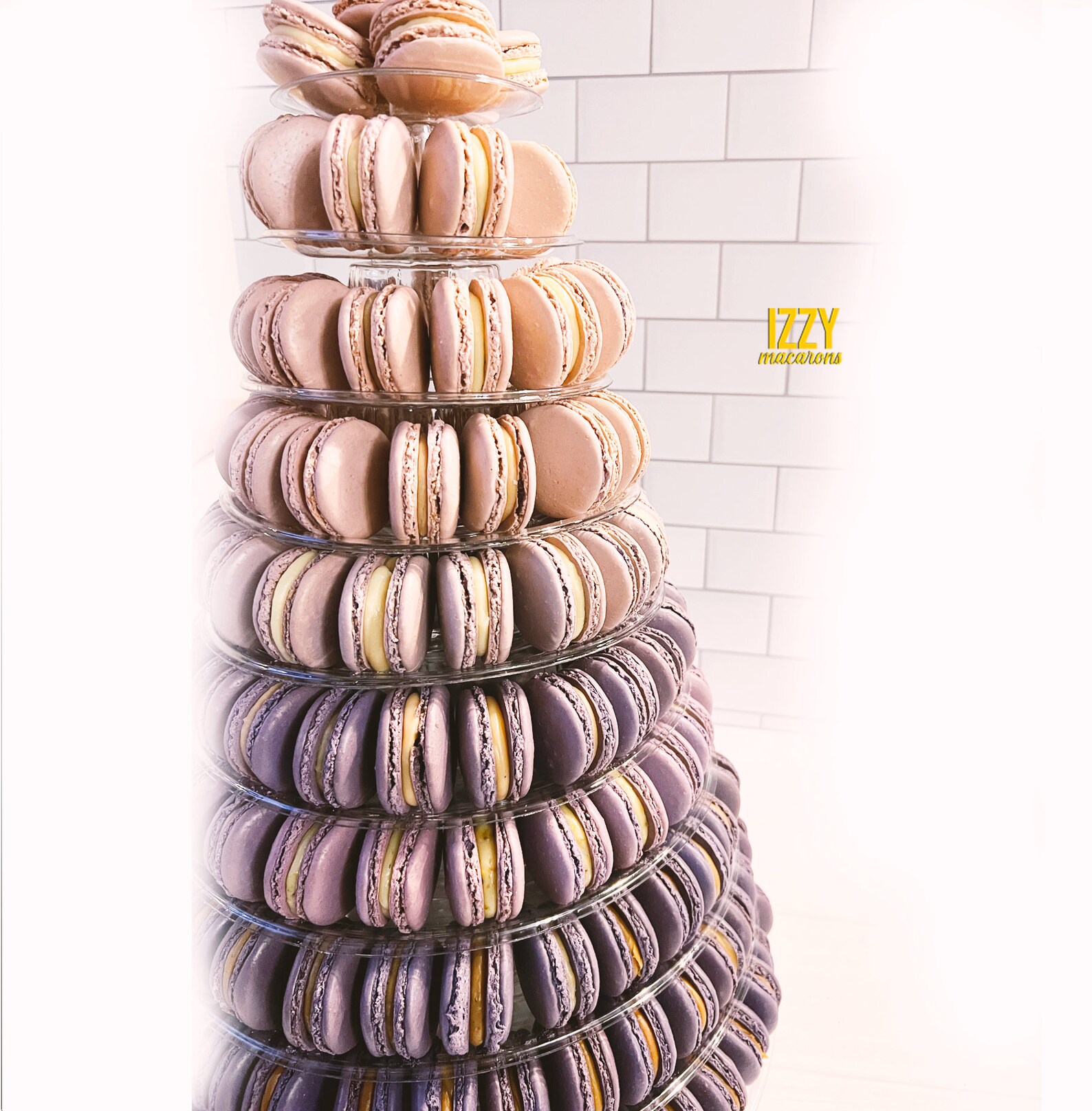Purple Ombré Macaron Tower - 200 Macarons - Add String Lights - Tower ...