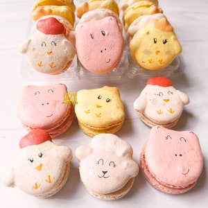 Farm Animals French Macarons 12 or 24 - Choose Your Designs - Pig ...