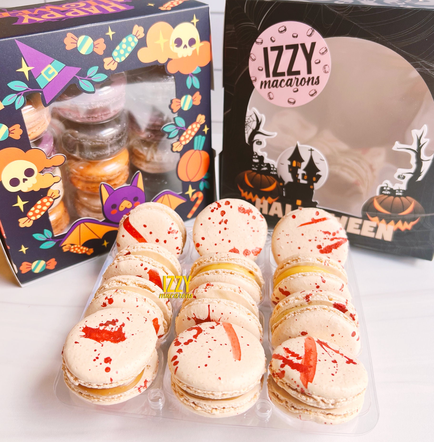 Blood Splatter Halloween French Macarons - 6/12/24 - Choose Your Flavor ...