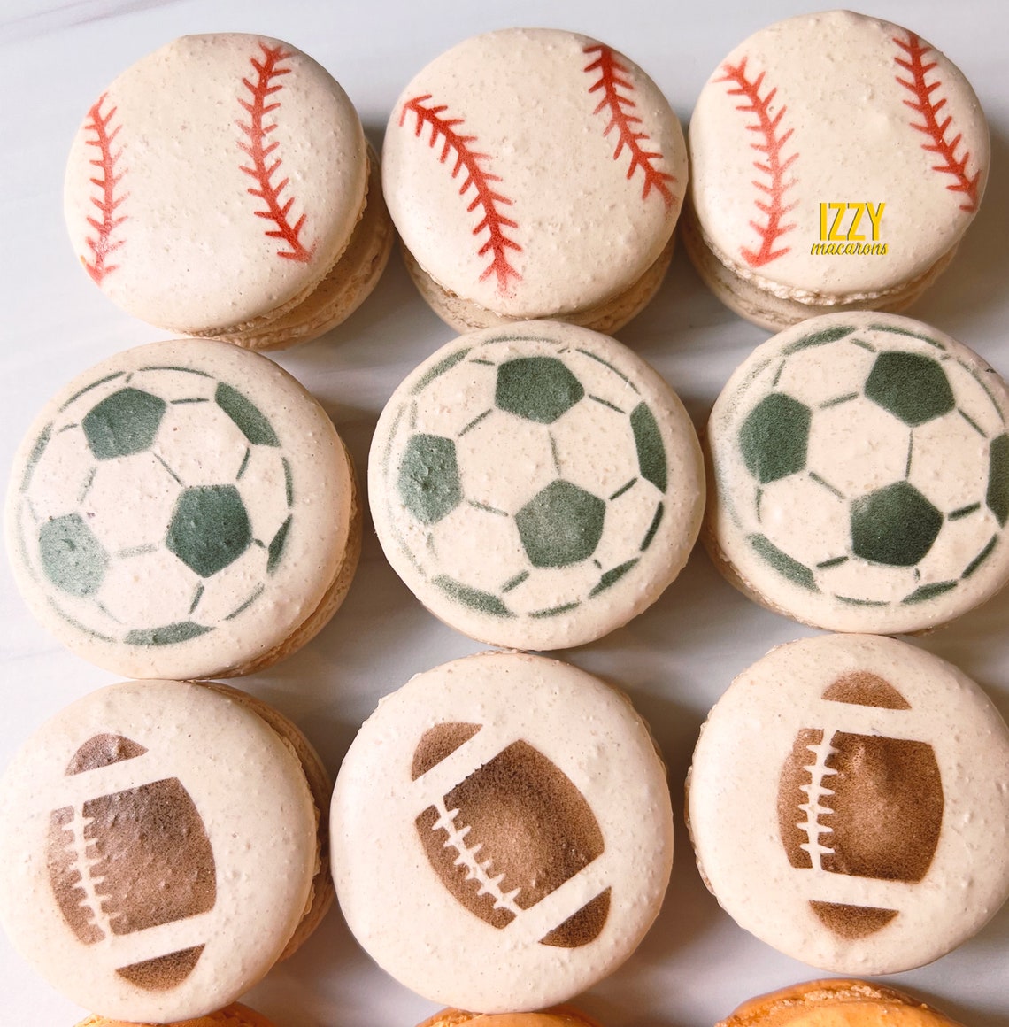 Sport French Macarons 6, 12 or 24 - Choose Your Flavors - Edible ...