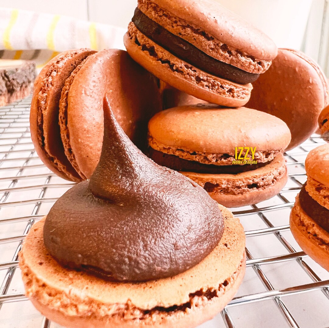 Chocolate French Macarons - 6, 12 or 24 - French Chocolate Fudge Flavor ...
