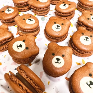 Bear French Macarons 12 or 24 - Choose Your Flavors - Edible Macaroons ...