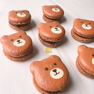 Teddy Bear French Macarons 6, 12, 24 - Choose Your Flavors - Edible ...