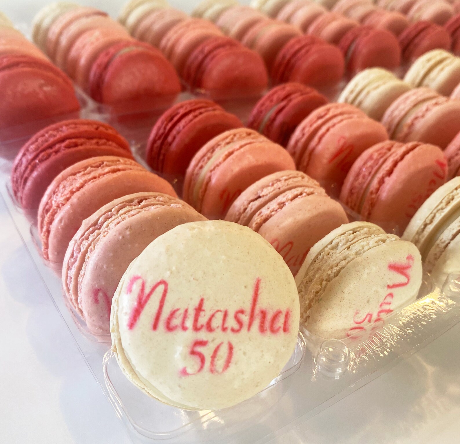 Pink French Macarons Ombre White to Pink Fading Macarons - Etsy