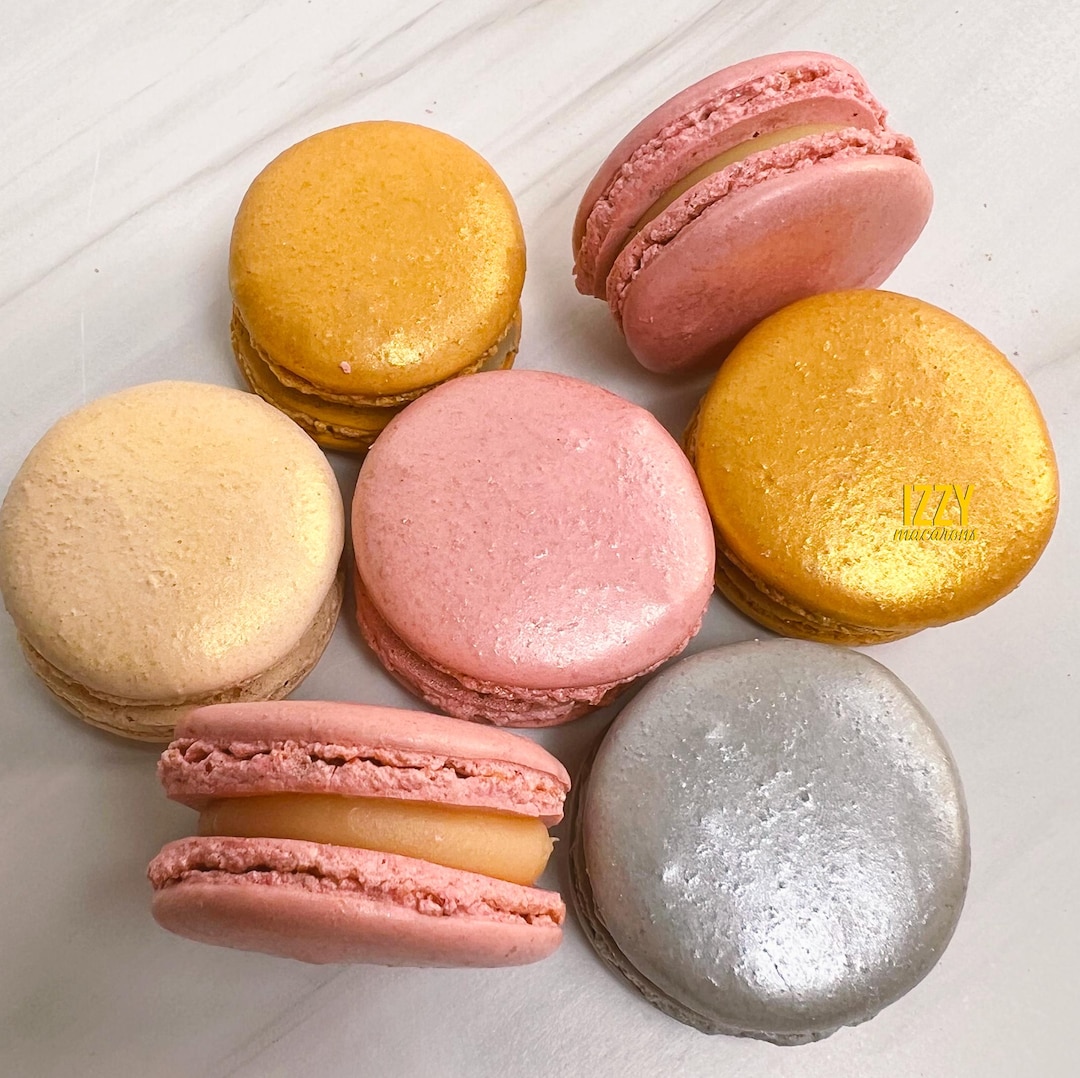 Shimmer Macarons - French Macarons Gift - Gold, Rose Gold Macarons ...
