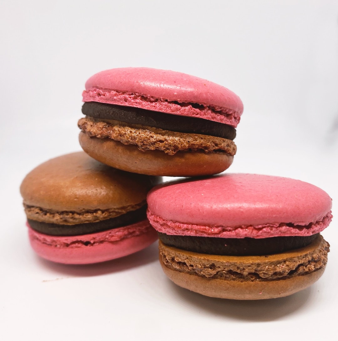 Raspberry Fudge French Macarons - 6.12 or 24 - French Raspberry With ...