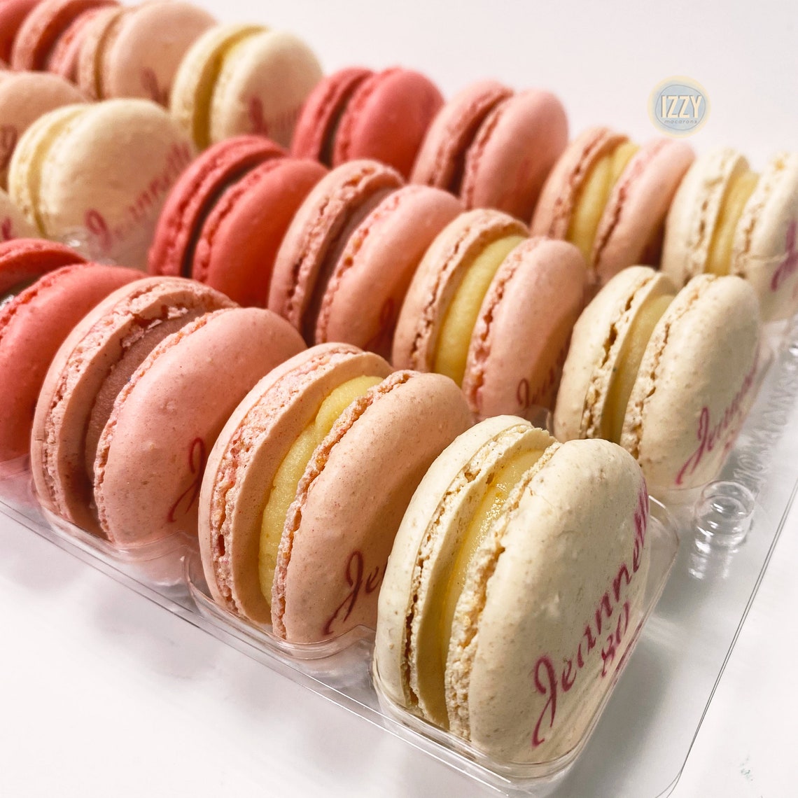 Pink French Macarons Ombre White to Pink Fading Macarons - Etsy