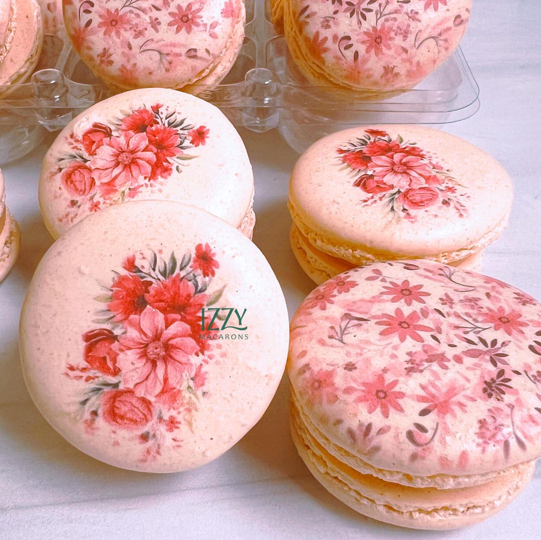Pink Flower Macarons - Spring Flower/ Wedding Flower - French Macarons ...