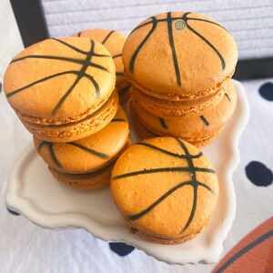 Basketball French Macarons 6, 12 or 24 Choose Your Flavors Edible ...
